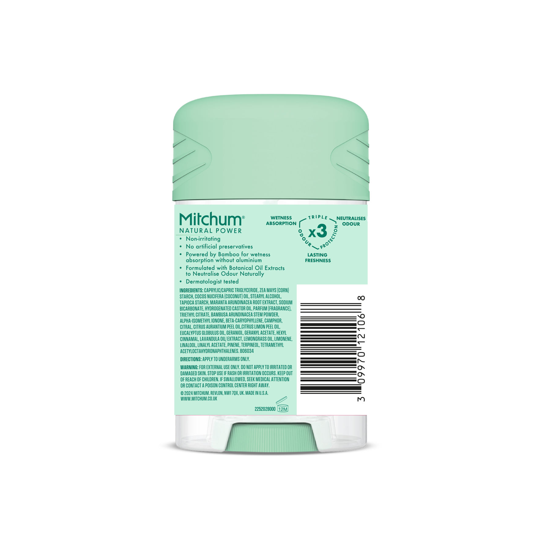 MITCHUM Women 24H Natural Power Solid Stick Eucalyptus 40gr – mitchprod